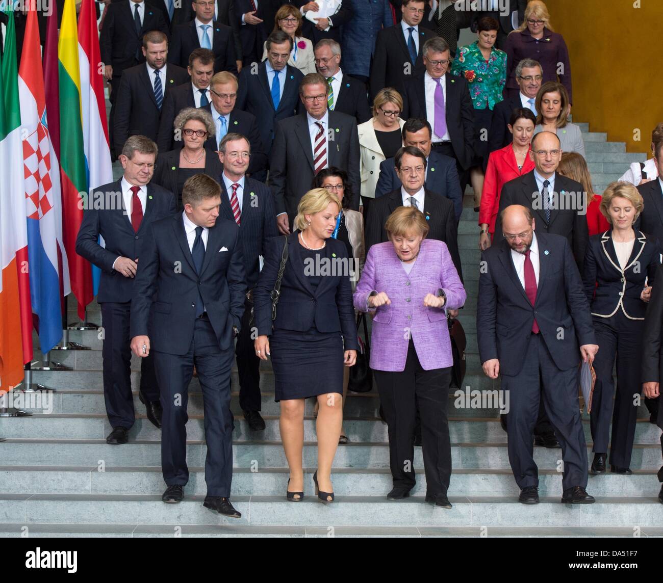 German Chancellor Angela Merkel (CDU, front row 3-L) and the other ...