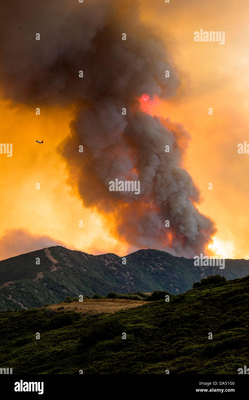 Aug 16, 2009 - Santa Maria, California, U.S. - A smoke plume from a ...