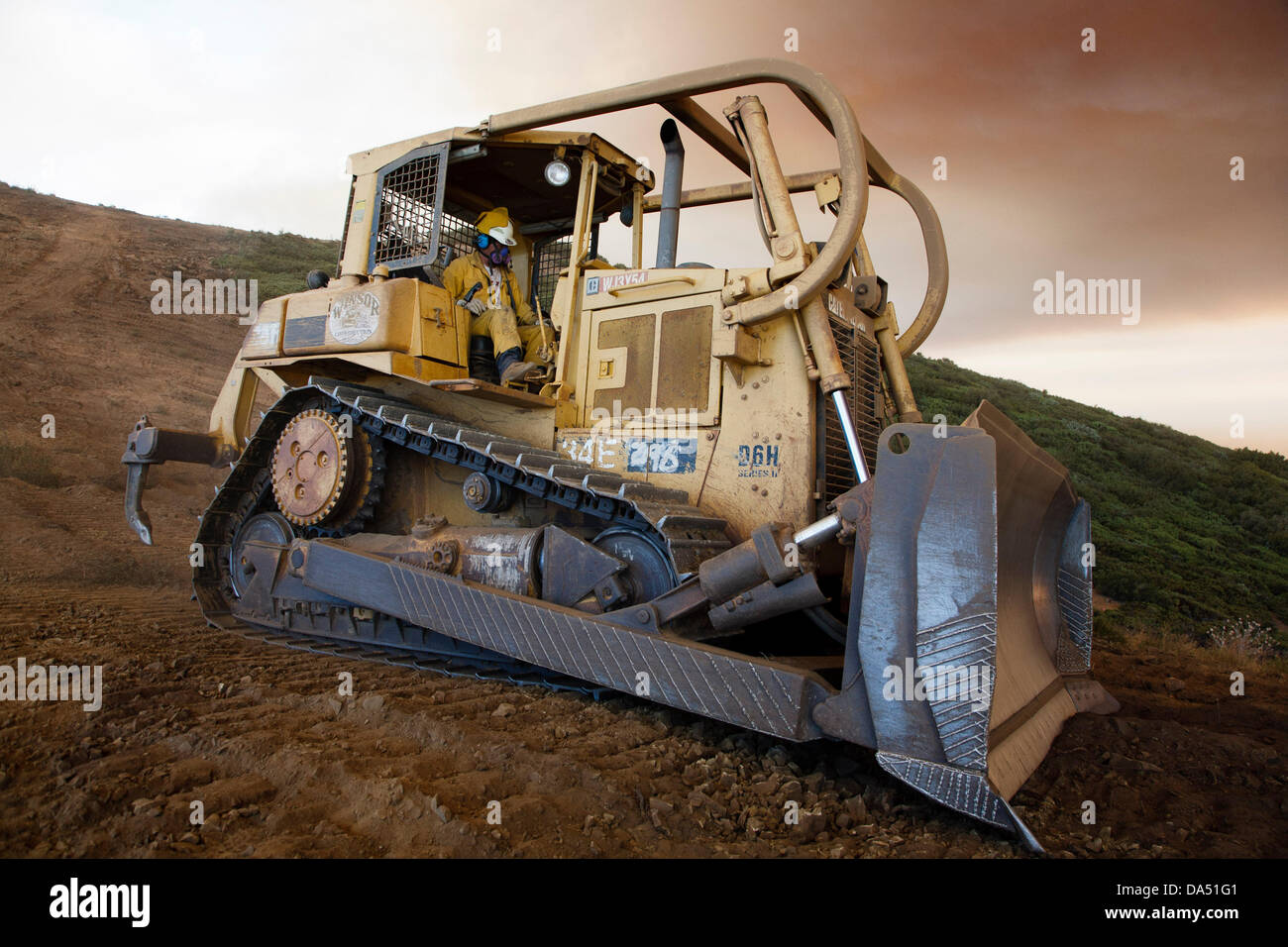 Aug 16, 2009 - Santa Maria, California, U.S. - A bulldozer takes a ...