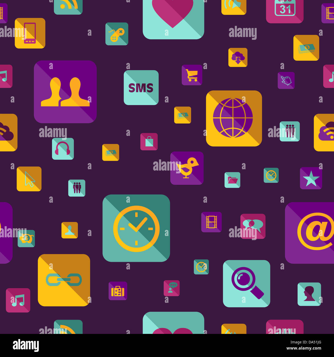 Social media icons set texture hi-res stock photography and images - Alamy