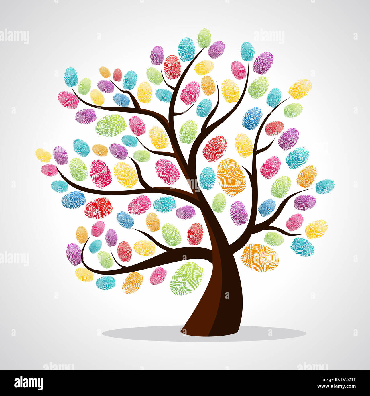 Diversity color tree finger prints illustration background. Vector file ...