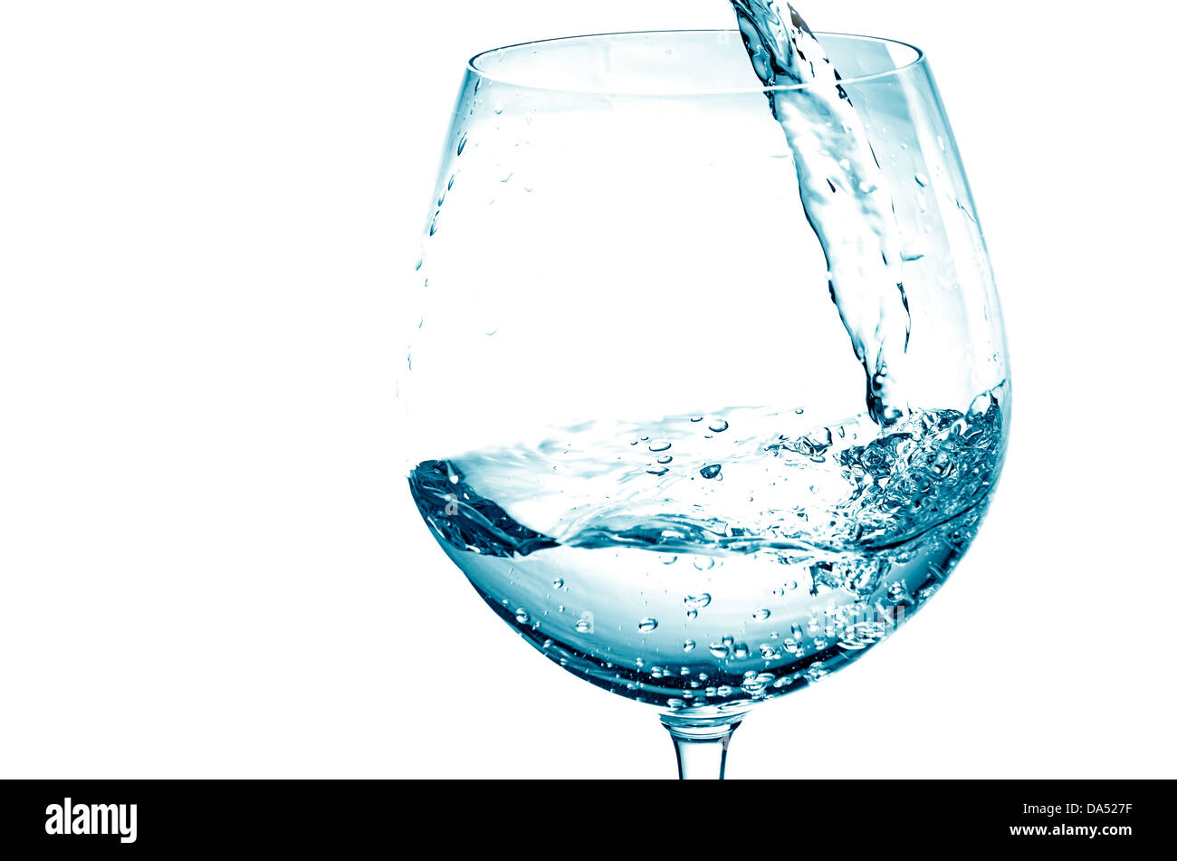 Pouring fresh water in blue Stock Photo - Alamy
