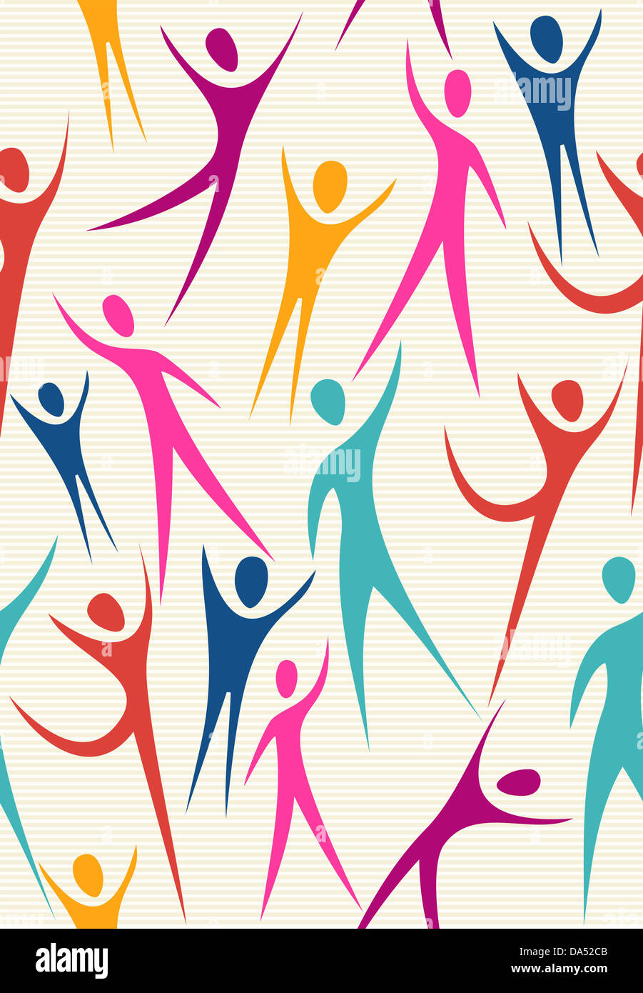 Cute human shapes seamless pattern colorful design. Vector file layered ...