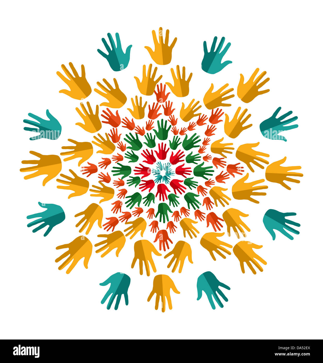 Hand circle human shape mandala design. Vector file layered for easy ...