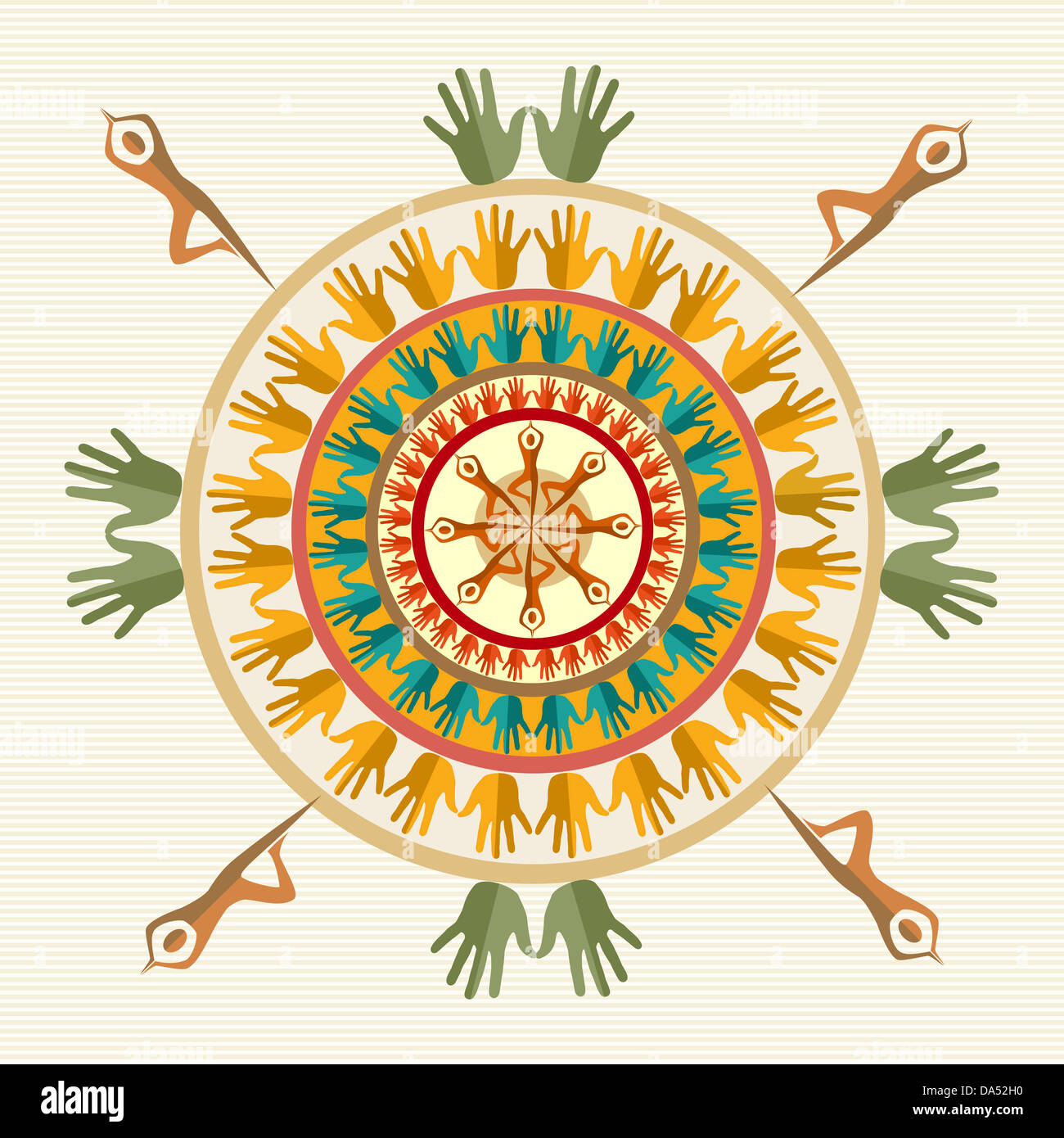 Hand circle human shape mandala design. Vector file layered for easy ...