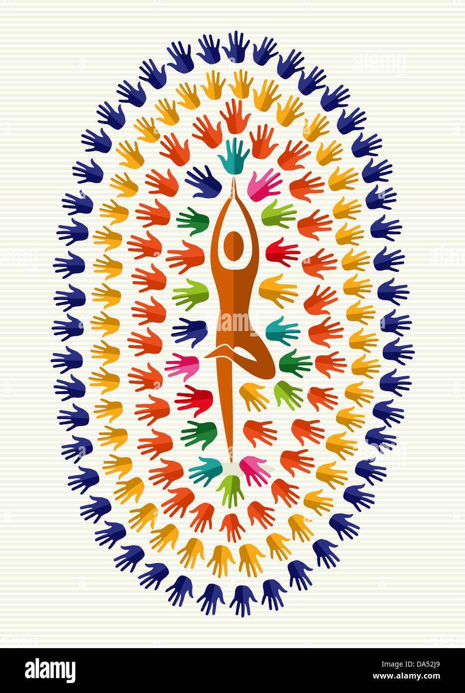 Human shape colorful hands mandala design. Vector file layered for easy ...