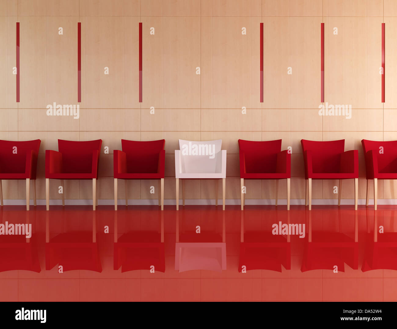 red and white office recertion - digital artwork Stock Photo - Alamy