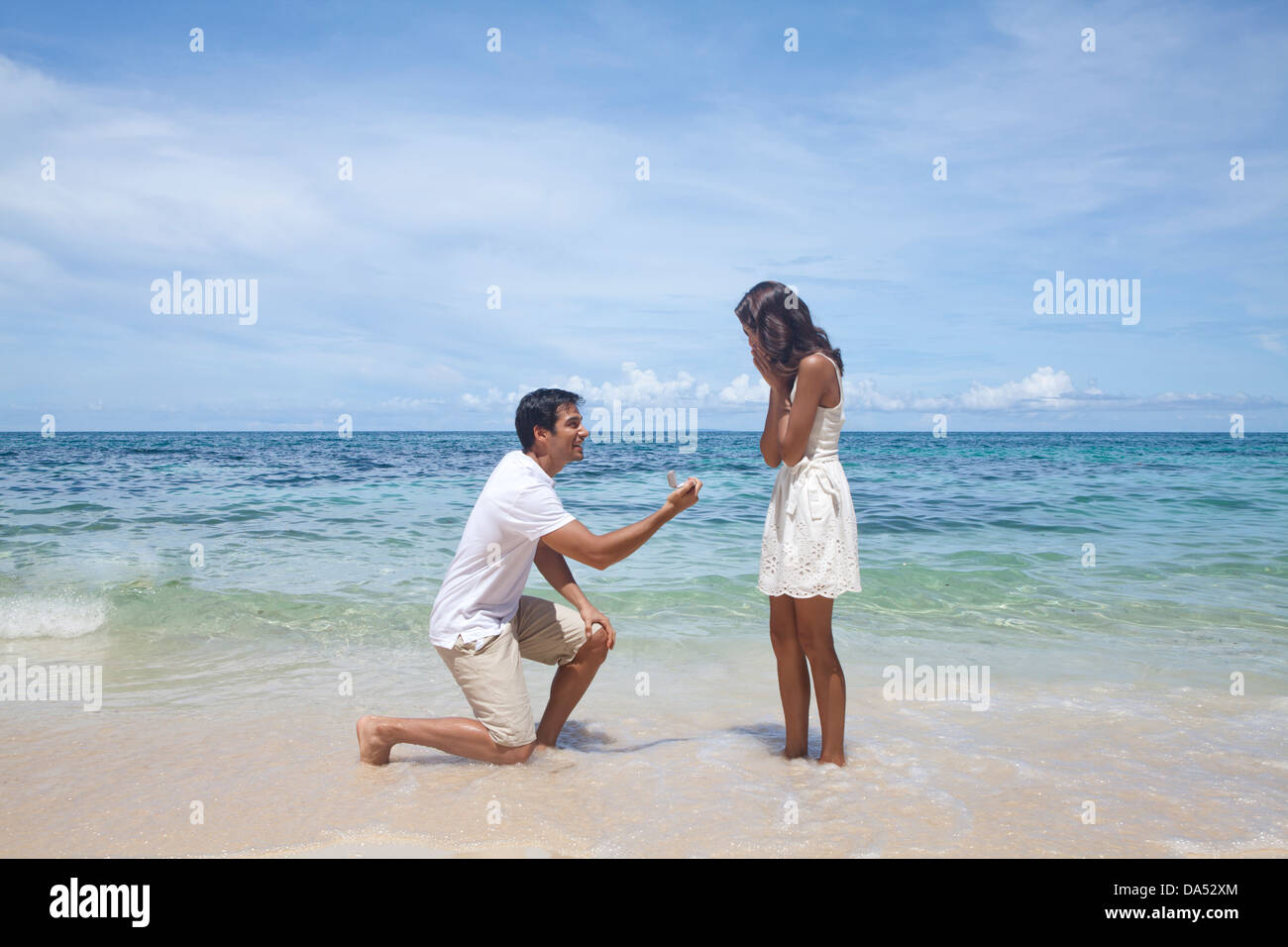 A young couple posing by the sea Stock Photo - Alamy