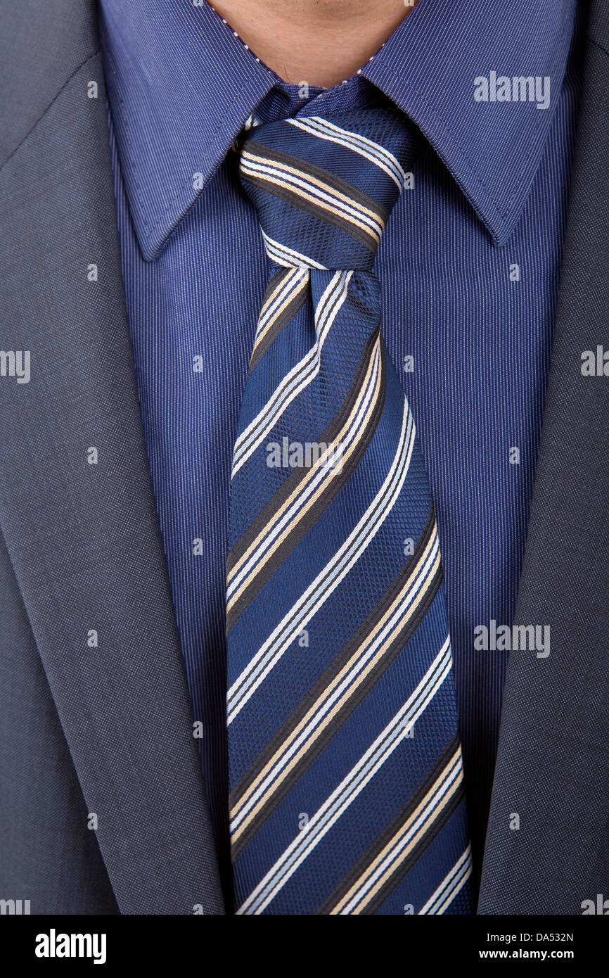 detail of a business man with blue tie Stock Photo - Alamy