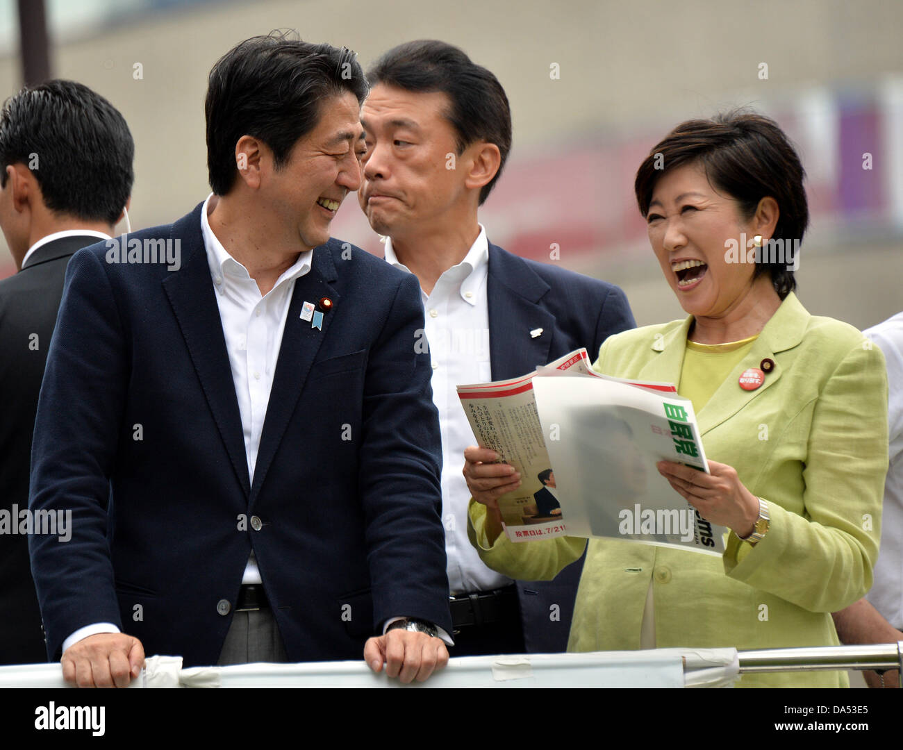 Tokyo, Japan. 04th July, 2013. Japan's Prime Minister Shinzo Abe and ...