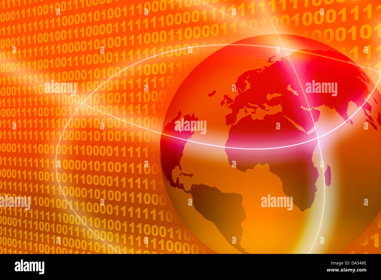 earth globe with background of binary numbers Stock Photo - Alamy