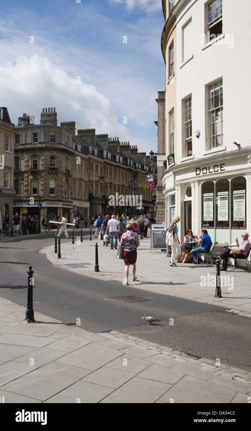 Shops in historic buildings in New Bond Street, Bath, Somerset, England ...