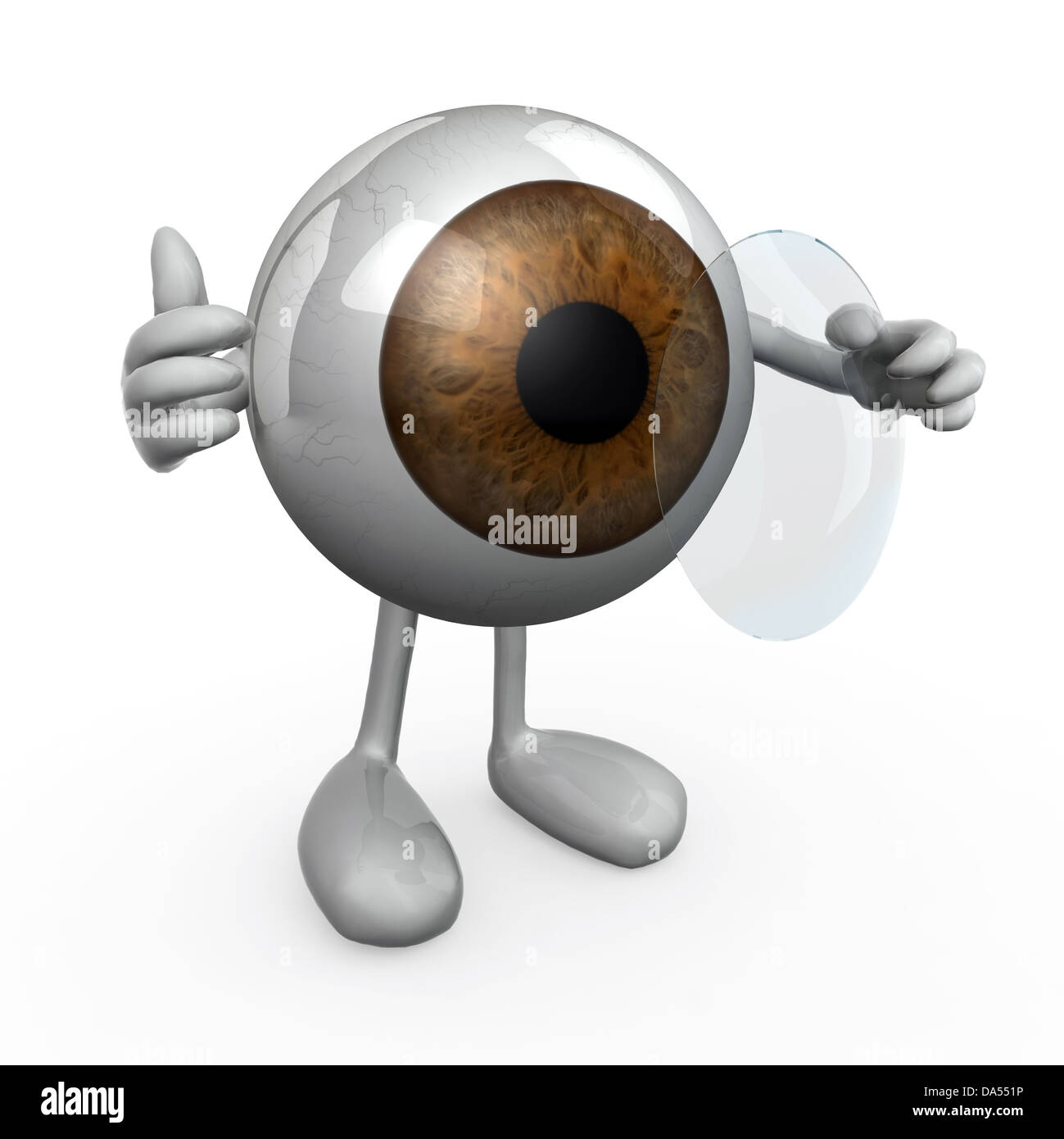 eye wearing a contact lens, 3d illustration Stock Photo - Alamy