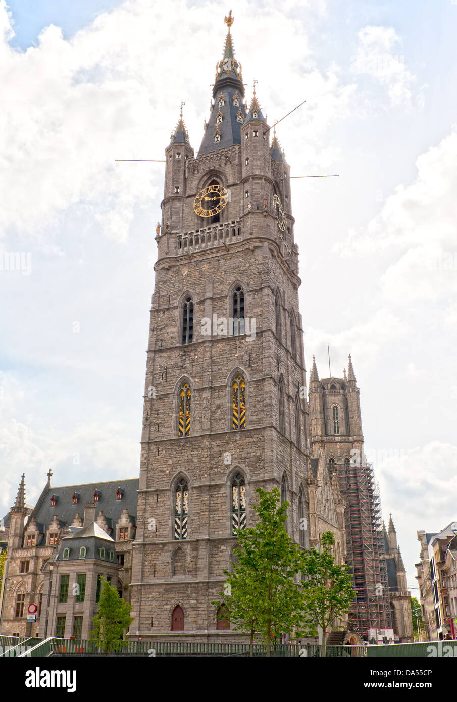 Ghent clock tower city hi-res stock photography and images - Alamy