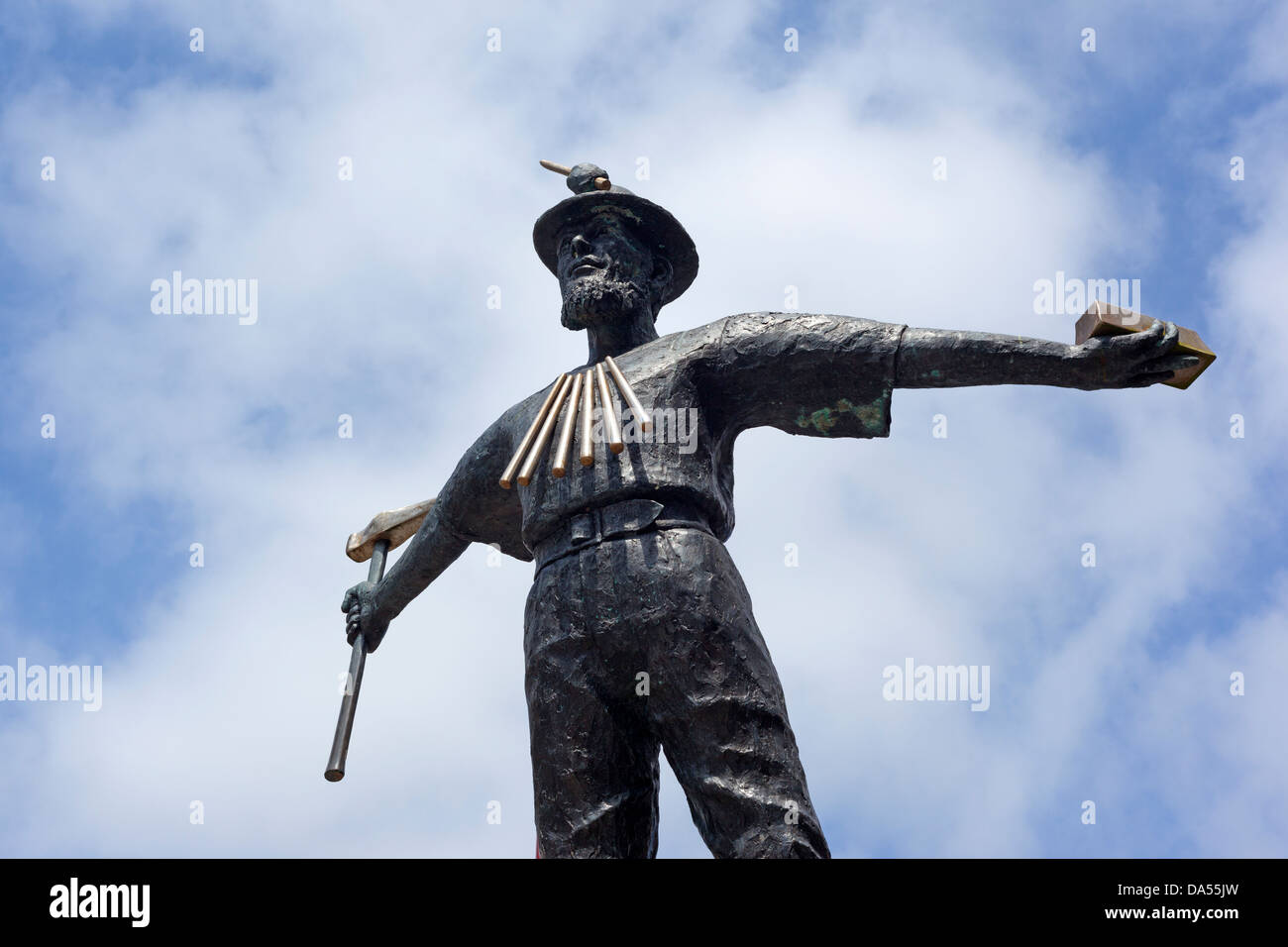 Tin Miner statue in Redruth, Cornwall UK Stock Photo - Alamy