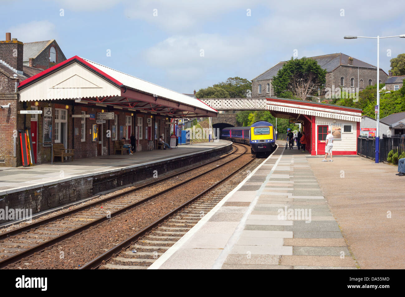 Redruth railway station, Cornwall England. First Great Western high ...