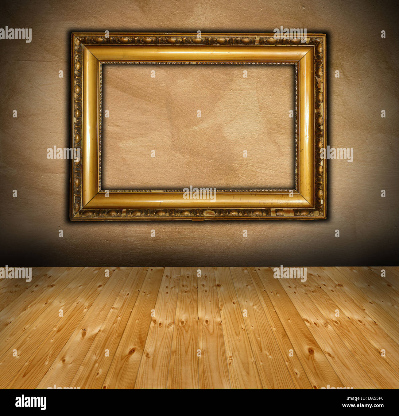 old beautiful wooden frame for paintings in interior setting Stock ...