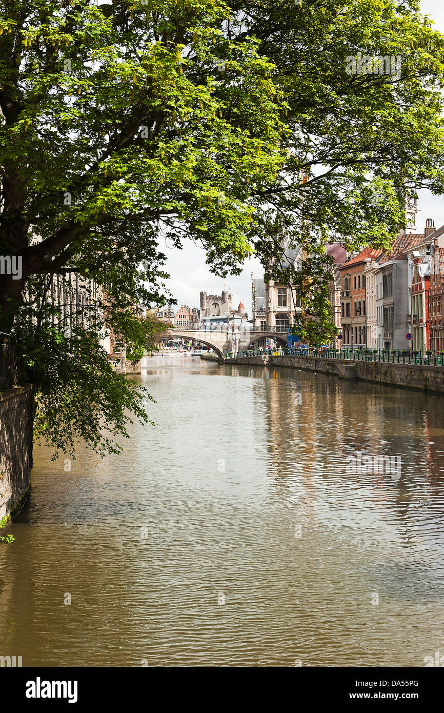 Canal in Ghent Stock Photo - Alamy