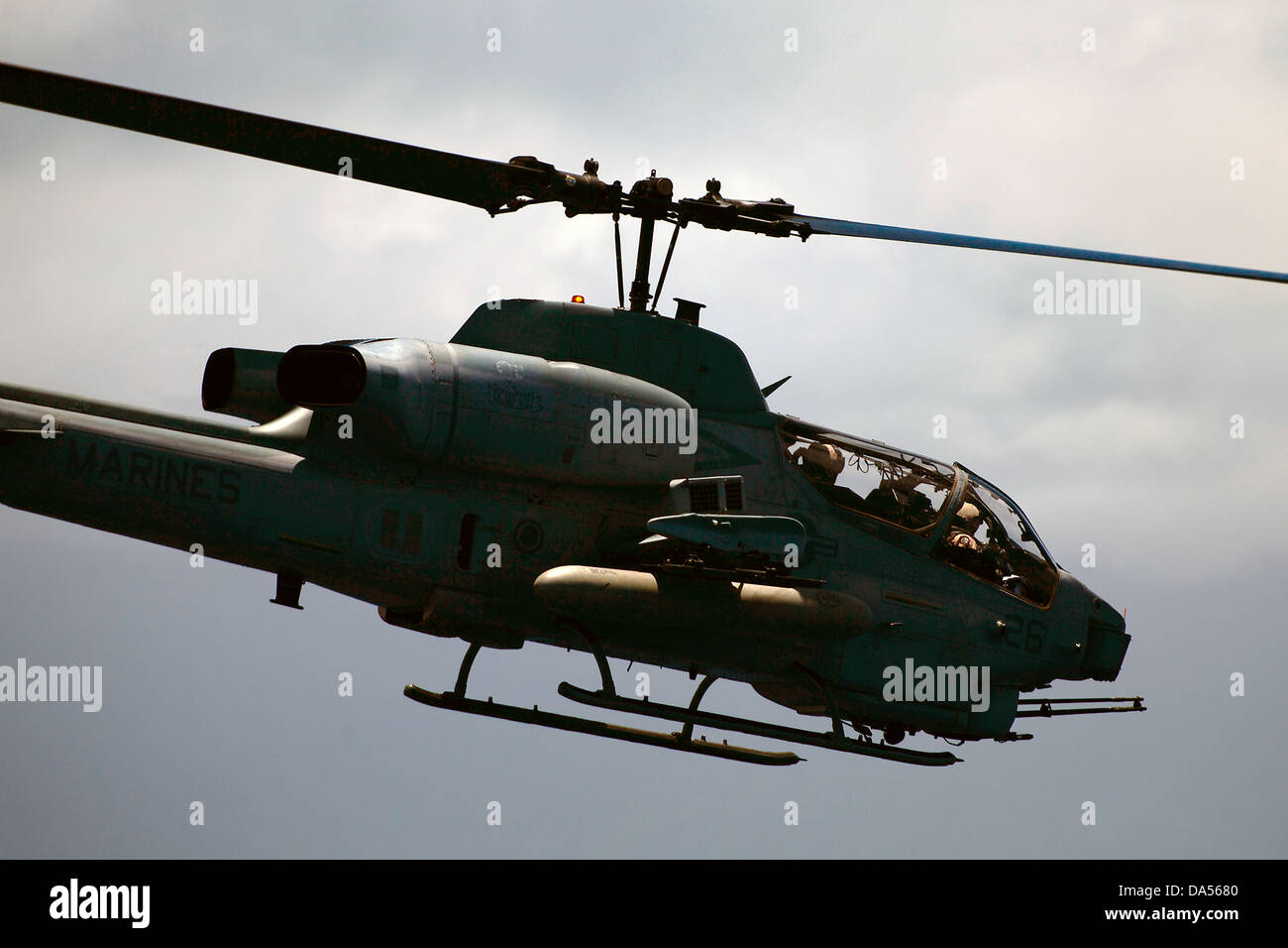 US Marine Corps UH-1W Super cobra helicopter with Marine Light Attack ...