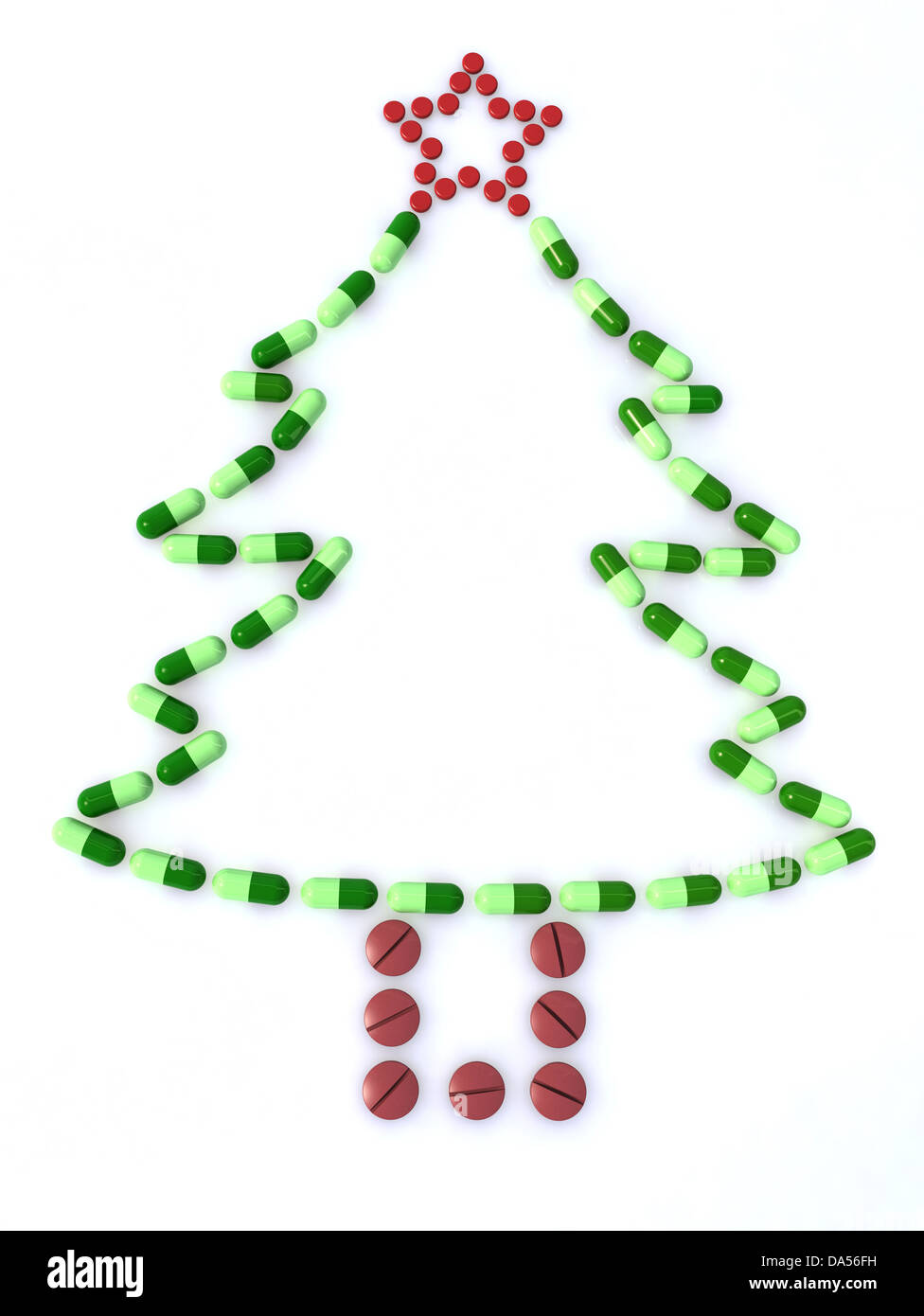 christmas tree made with colored pills Stock Photo - Alamy