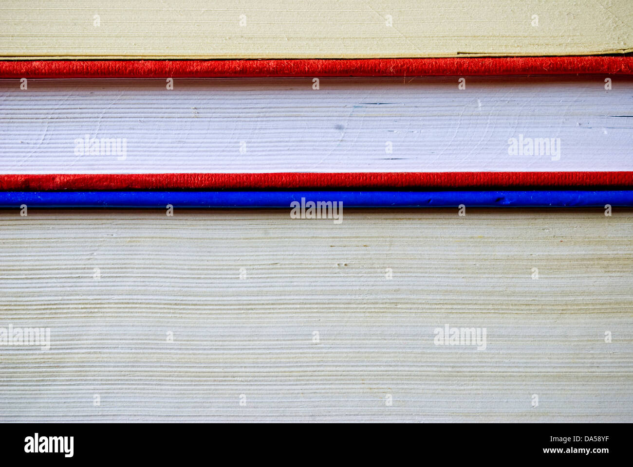 Parallel red and blue book covers as a literary or reading concept ...