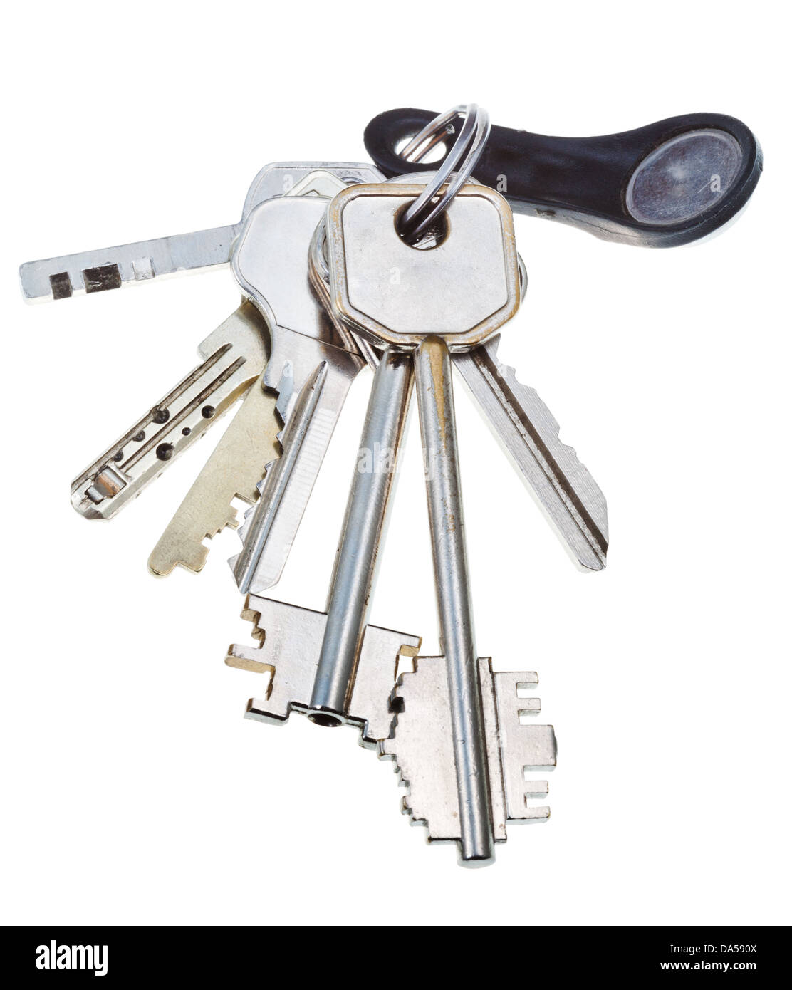 bunch of keys with touch memory key isolated on white background Stock ...