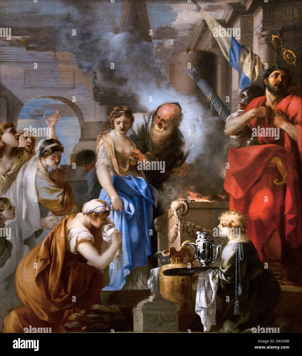 The Sacrifice of the daughter of Jephte by Sebastien Bourdon 1616-1671 ...
