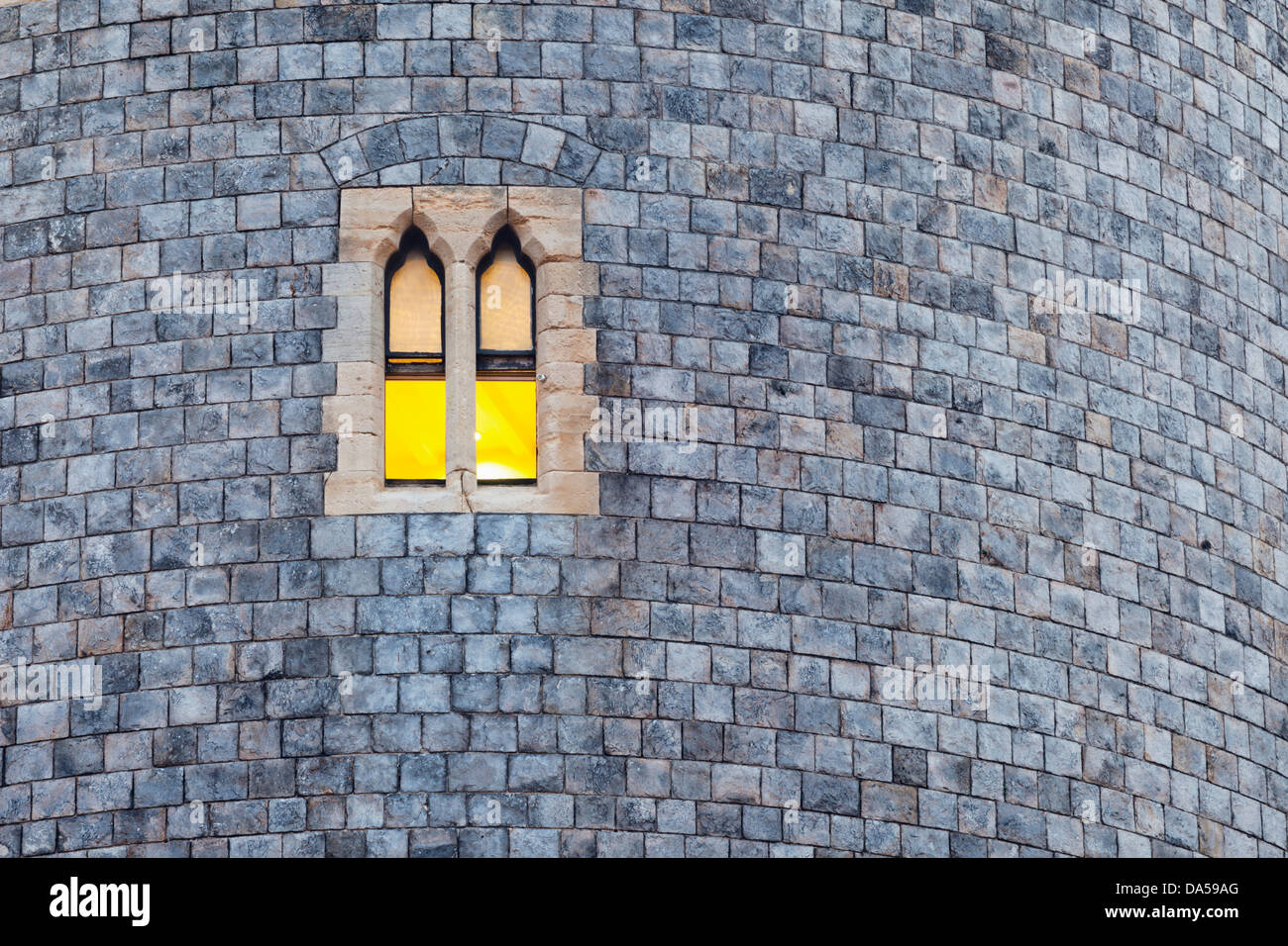 England, Berkshire, Windsor, Windsor Castle, Illuminated Window and ...