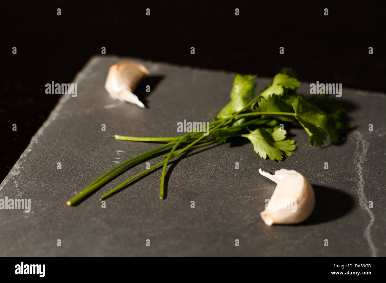 Coriander and garlic Stock Photo - Alamy