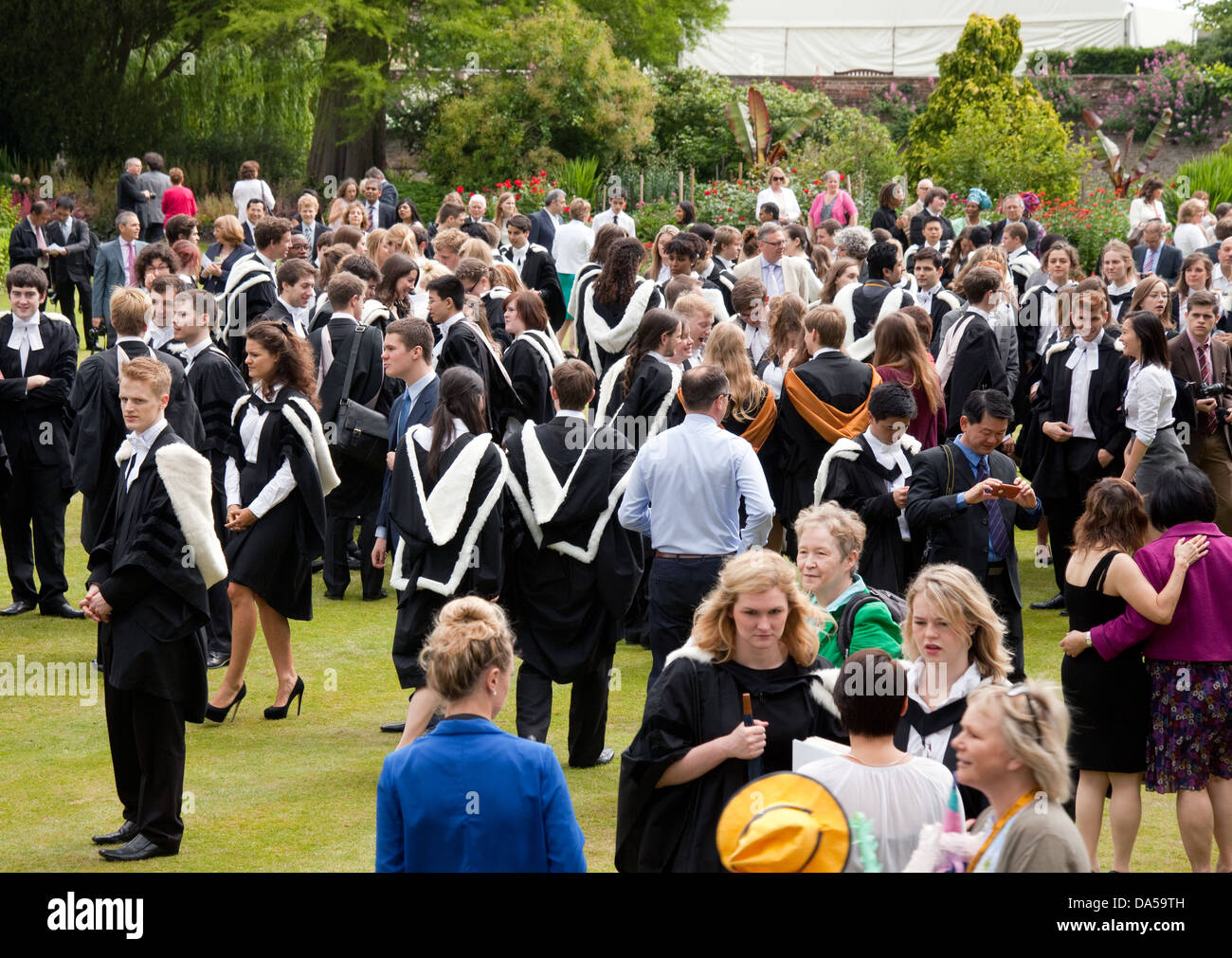 Cambridge University, graduates on graduation day with their families ...