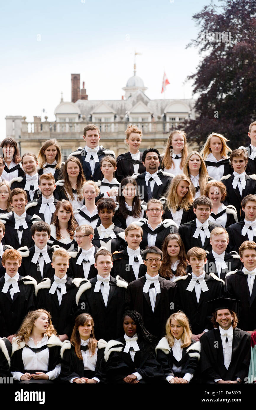 Graduation ceremony on graduation day, Clare College Cambridge ...