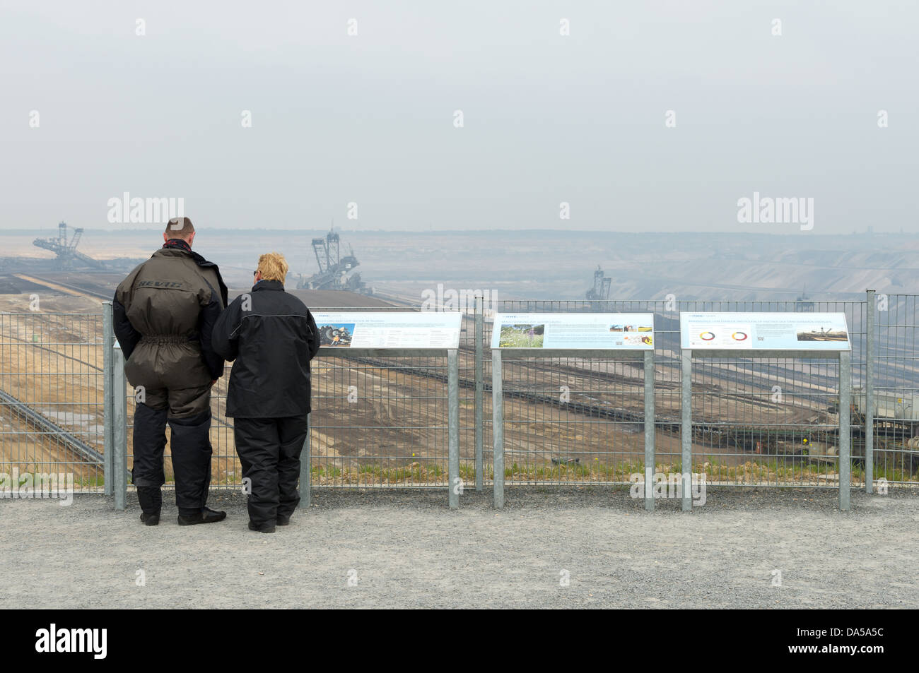 Public viewing point with information display boards at a surface coal ...