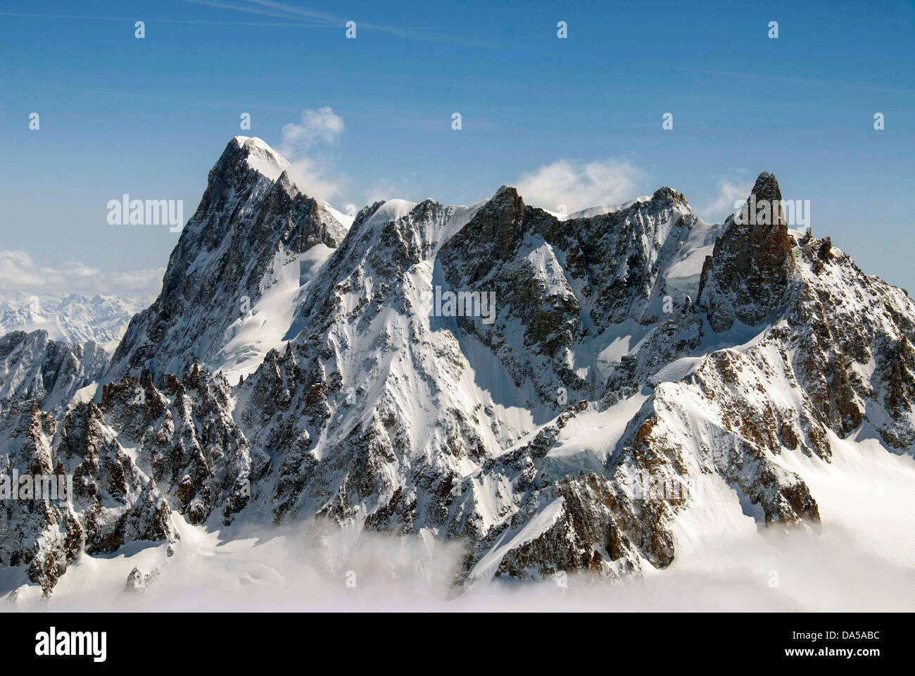Grands Jorrasses,Dent du Geant and Vallee Blanche from Aiguille du Midi ...