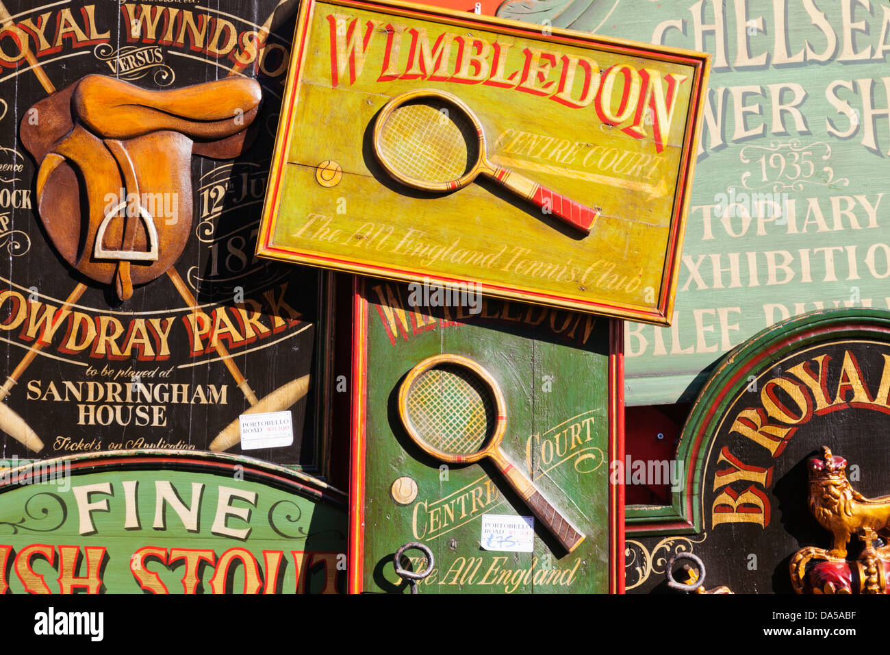 England, London, Nottinghill, Portobello Road, Antique Shop Display ...