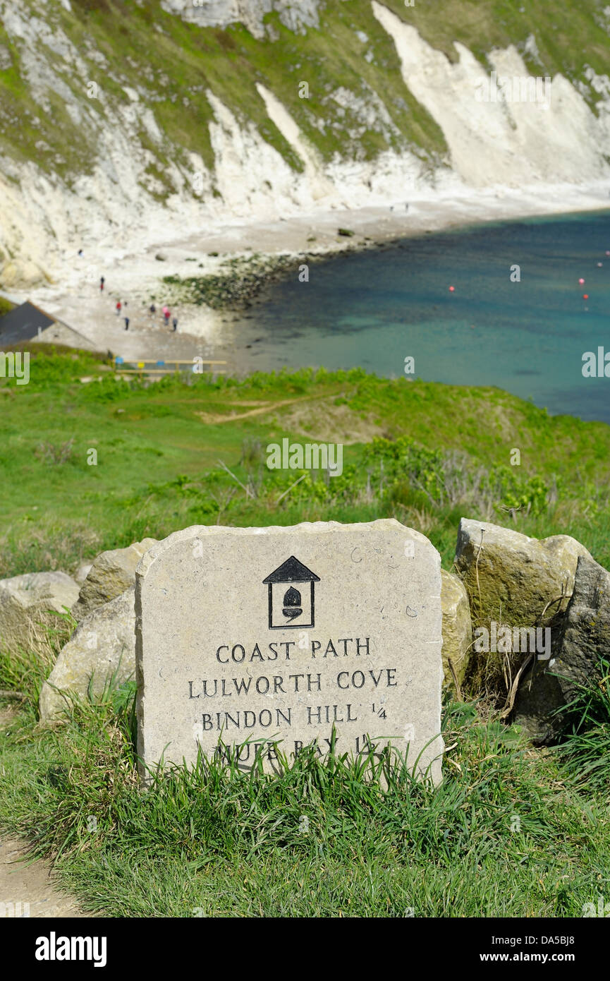 Coastal path sign Lulworth Cove Dorset England uk Stock Photo - Alamy