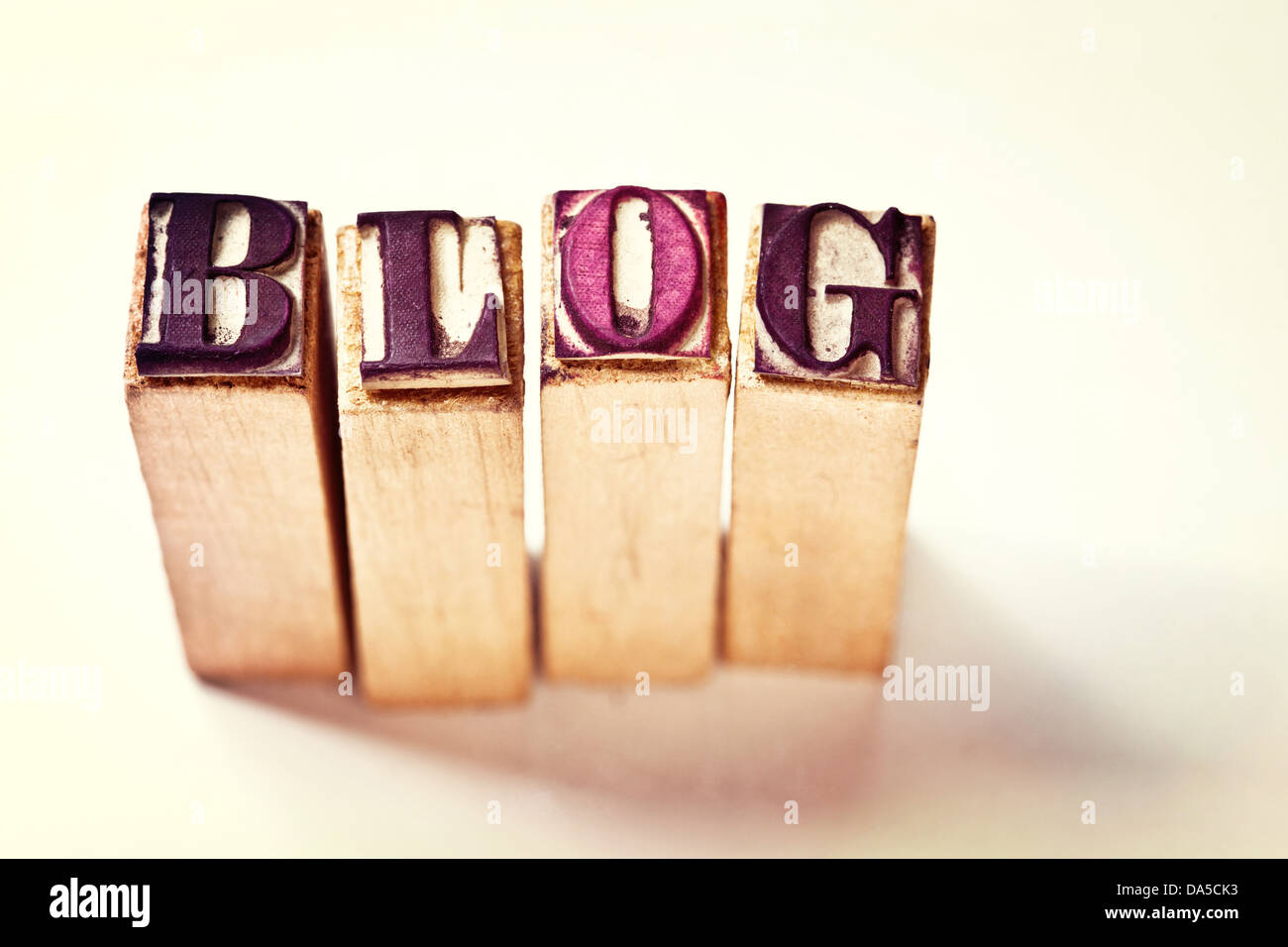 rubber stamp make blog word Stock Photo - Alamy