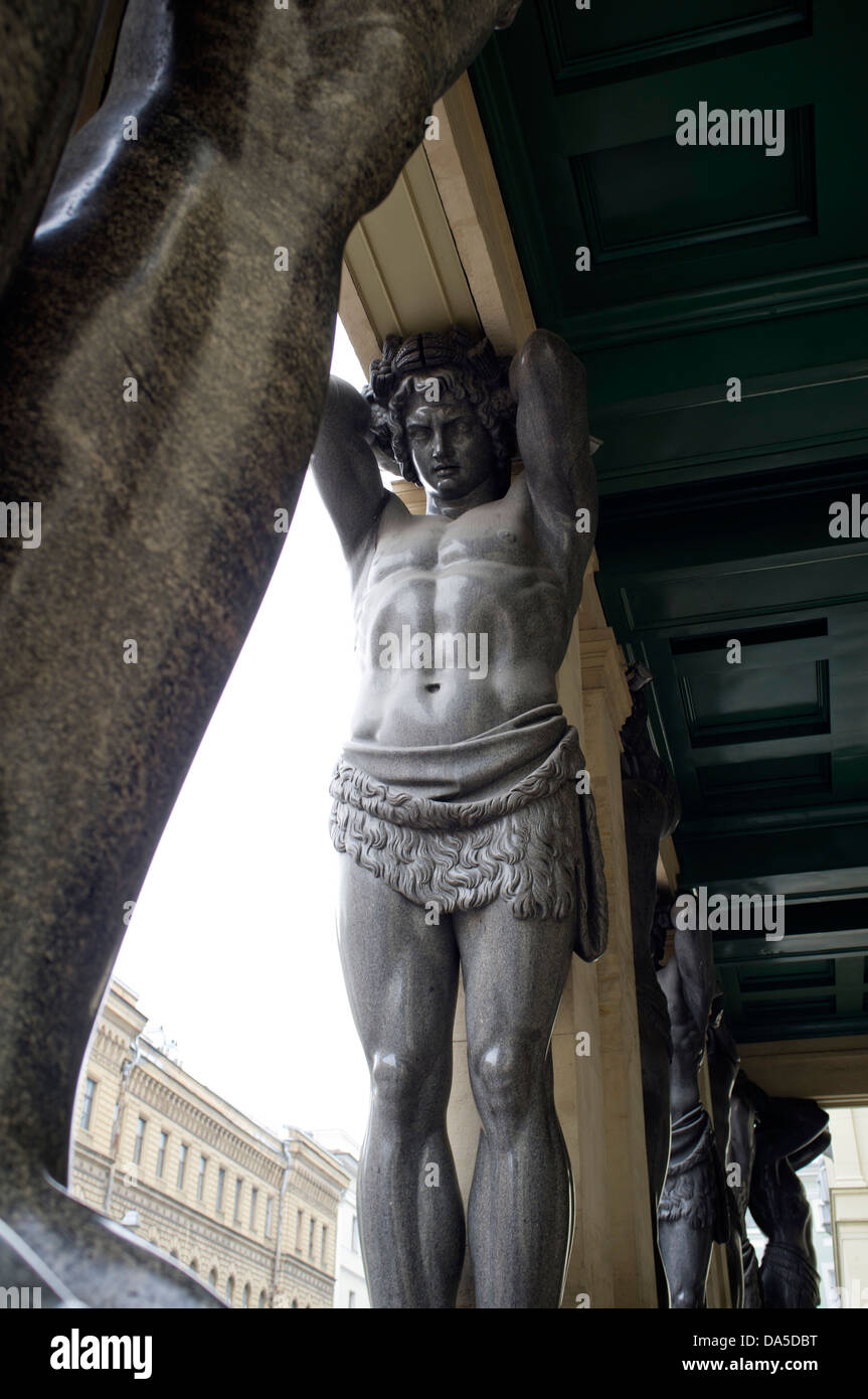 Large sculpture of a Roman figure holding up a doorway in the State ...