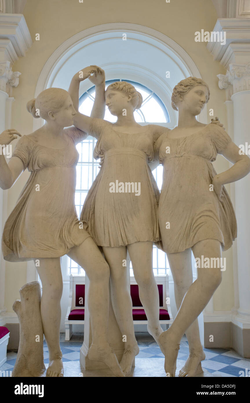 sculpture of three women in State Hermitage Museum, one of largest ...