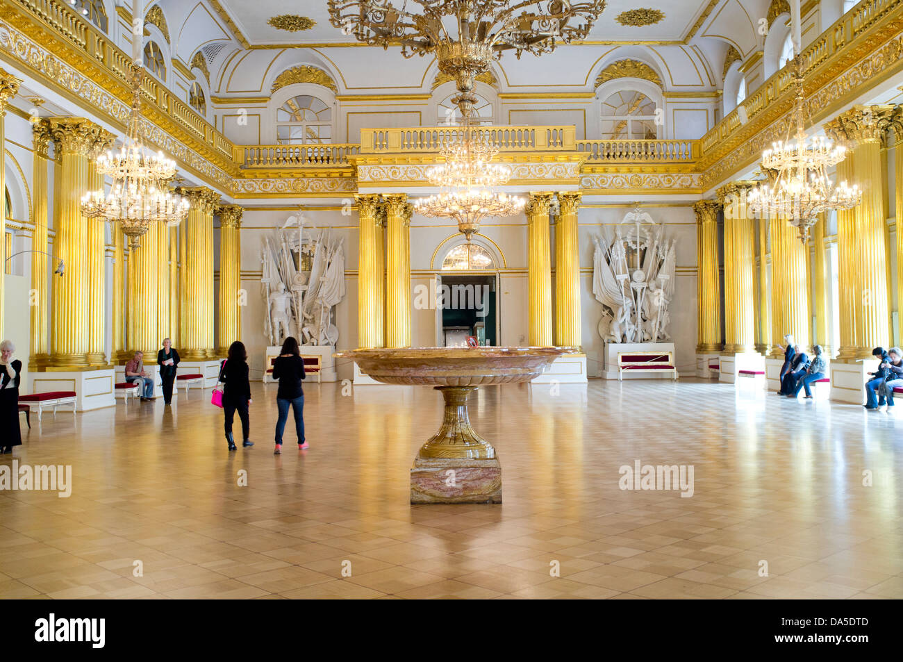 Large room with polished floor & columns in State Hermitage Museum, one ...