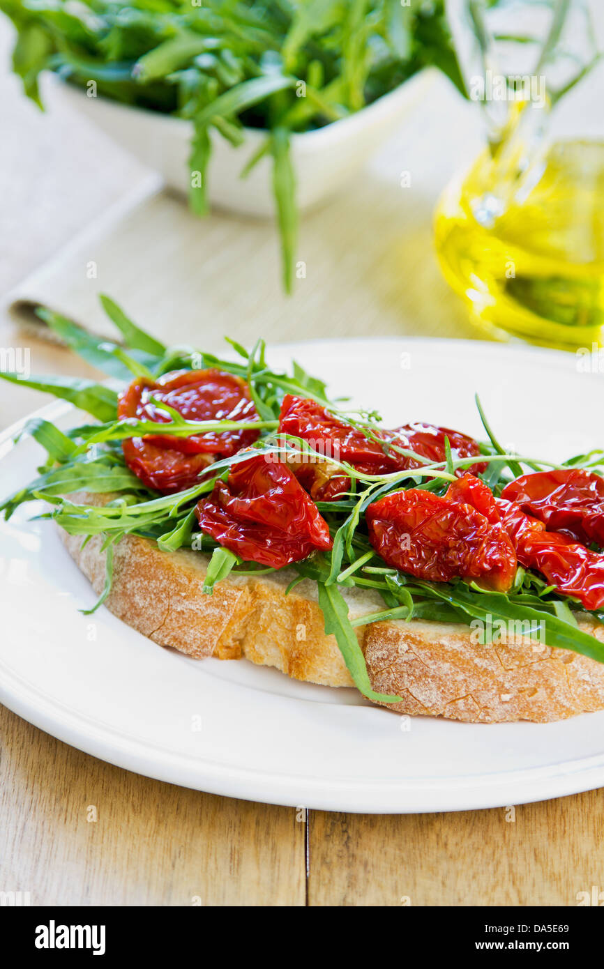 Sun dried Tomato with Rocket sandwich Stock Photo - Alamy