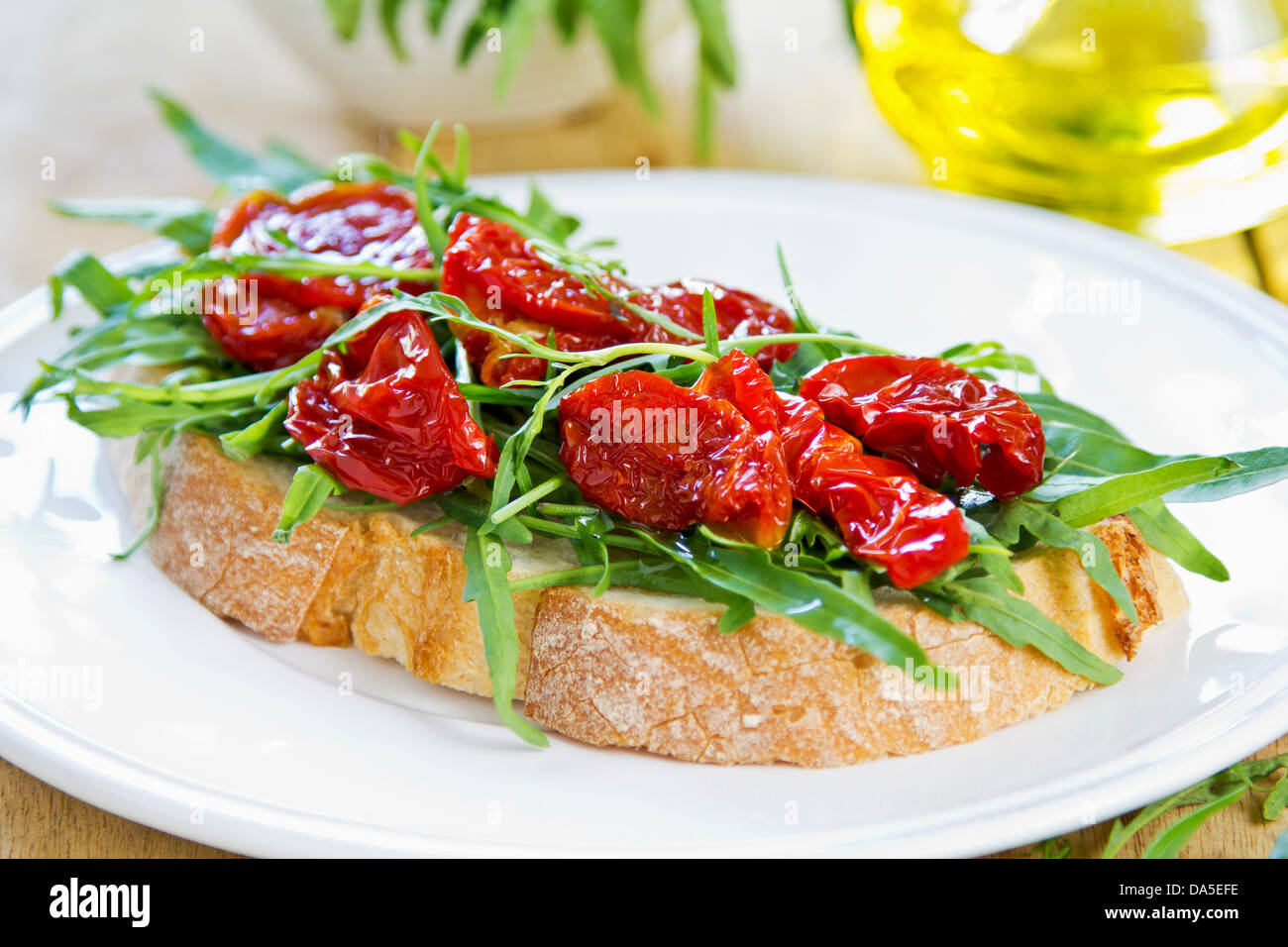 Sun dried Tomato with Rocket sandwich Stock Photo - Alamy