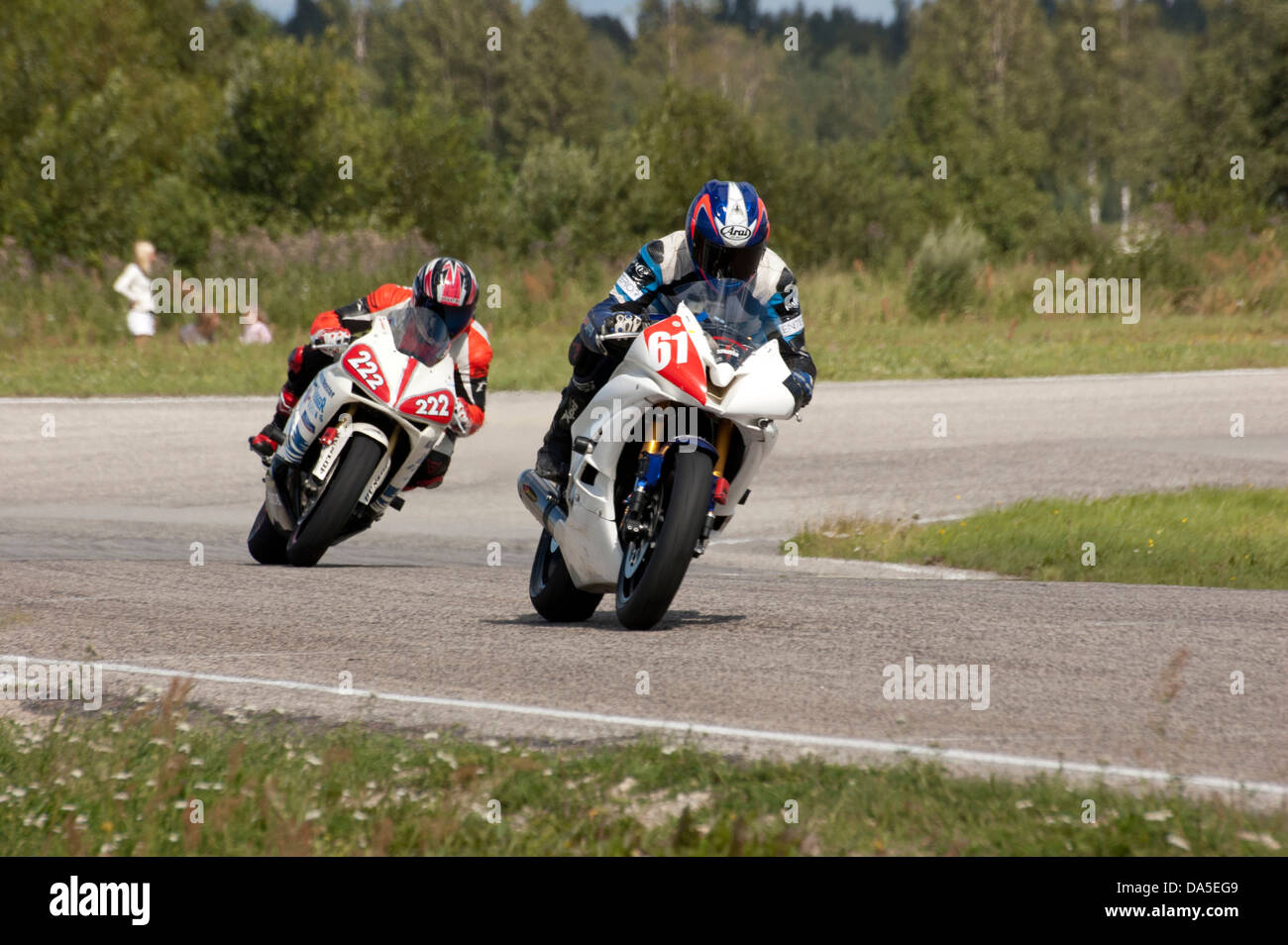Bikes at a race Stock Photo - Alamy