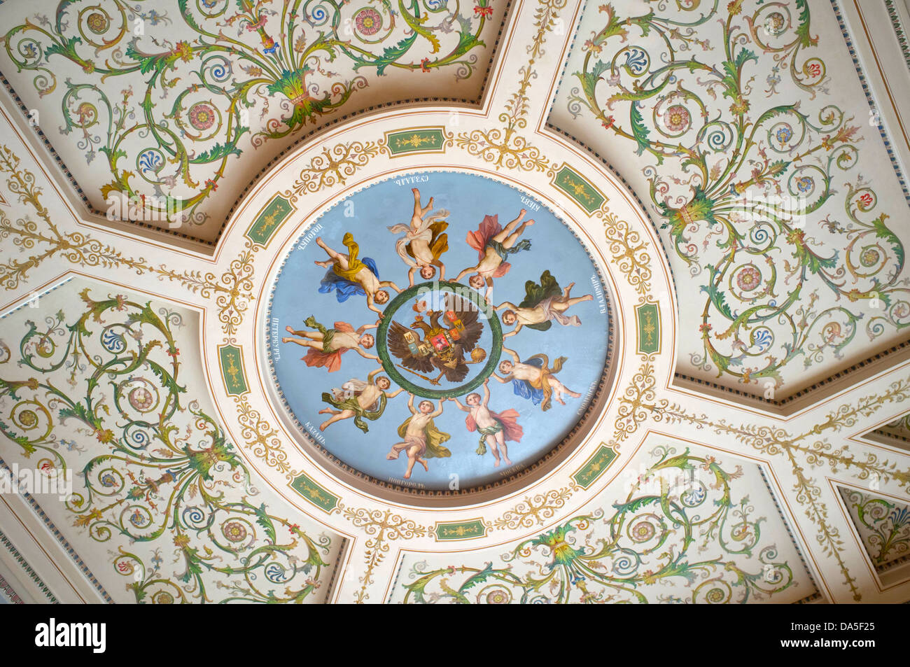 Decorative ceiling in State Hermitage Museum, one of largest & oldest ...