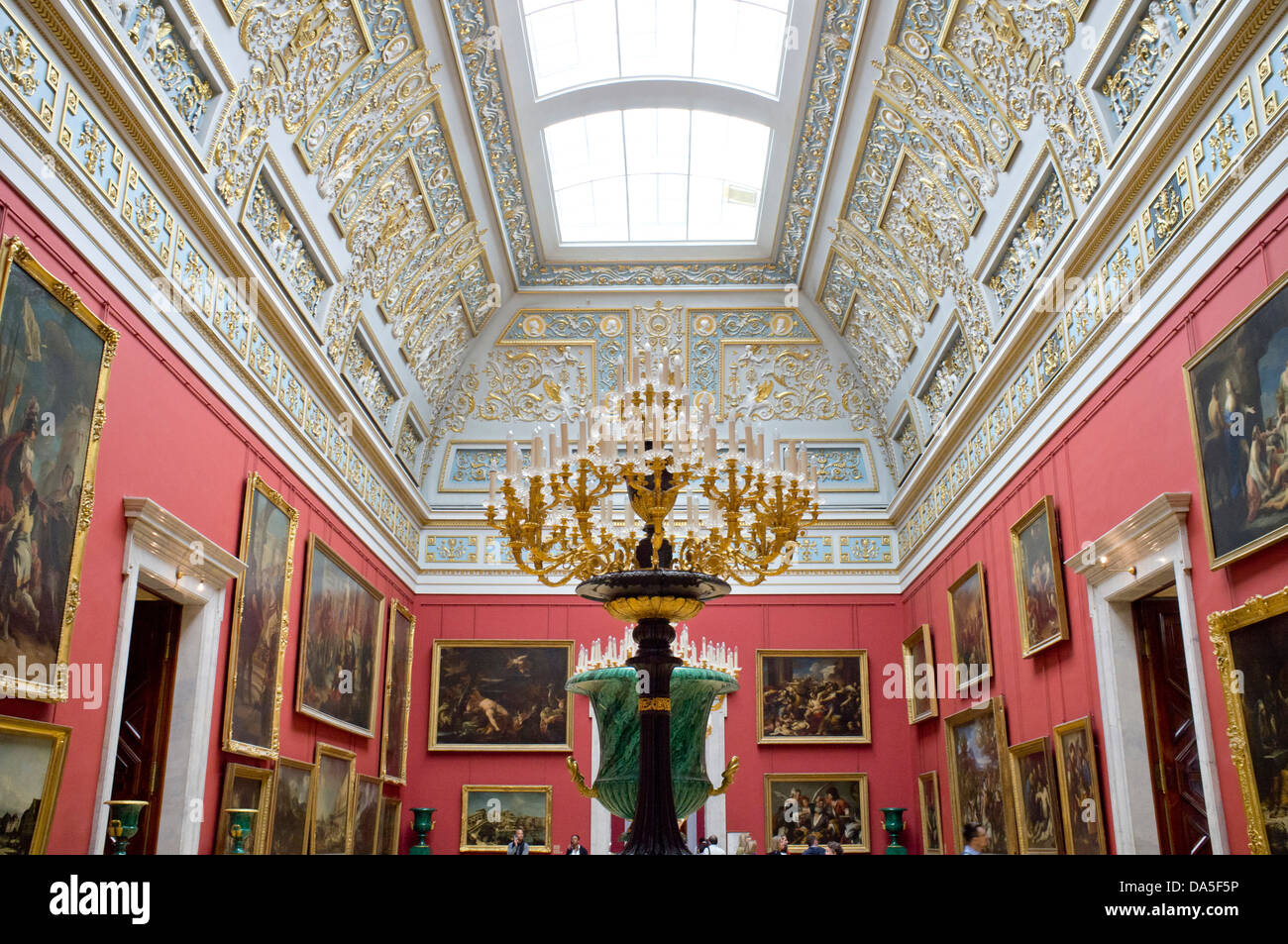 Candle chandelier in ornately decorated room in State Hermitage Museum ...