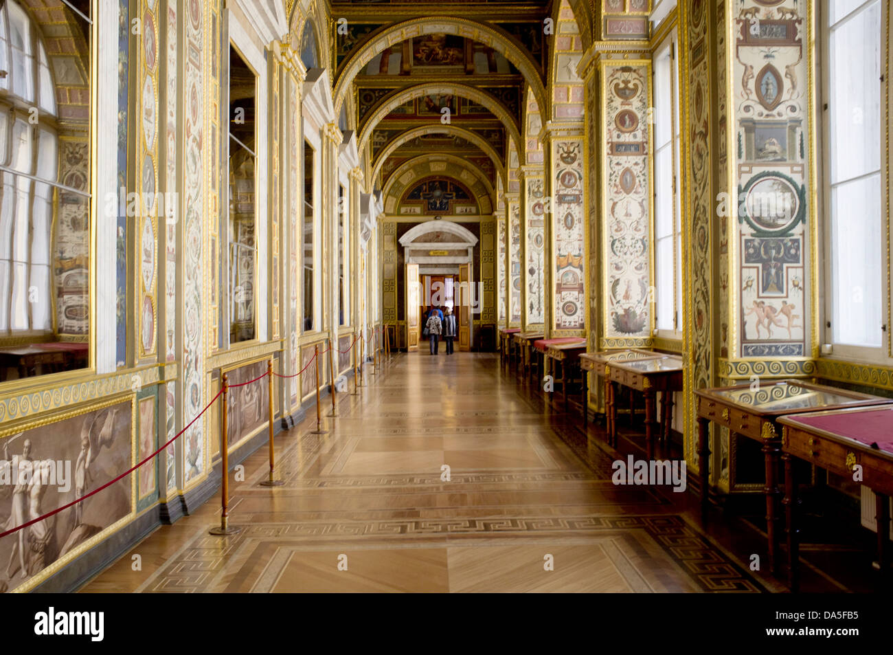 Long corridor in the State Hermitage museum, a museum of art and ...