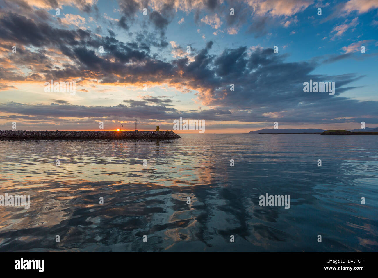 Sunset, Videy Island, Reykjavik, Iceland Stock Photo - Alamy