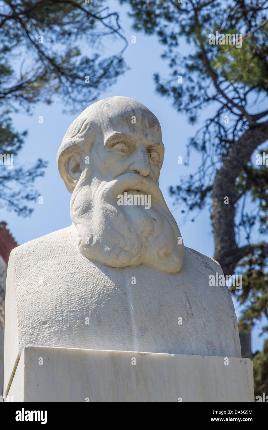 Greece, Sporades, Skiathos, Moraitidis memorial Stock Photo - Alamy