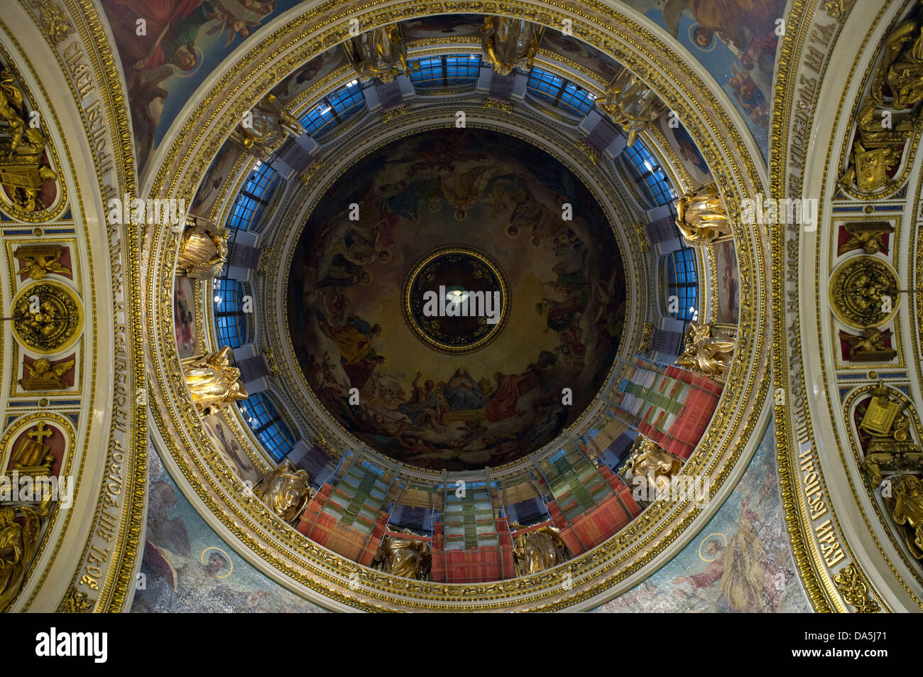 Interior dome inside the Cathedral of St Isaac, the largest Russian ...