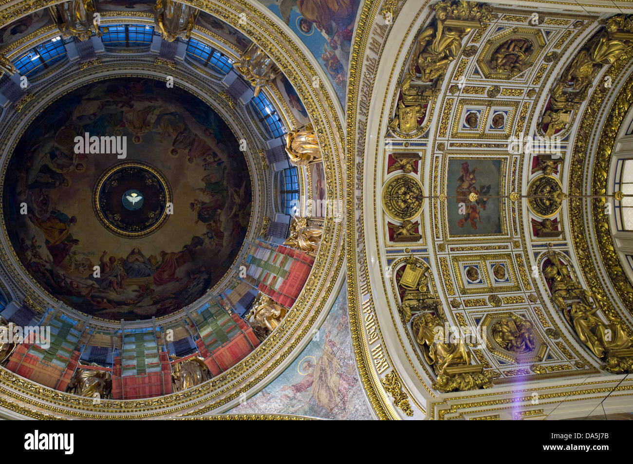 Interior dome inside the Cathedral of St Isaac, the largest Russian ...
