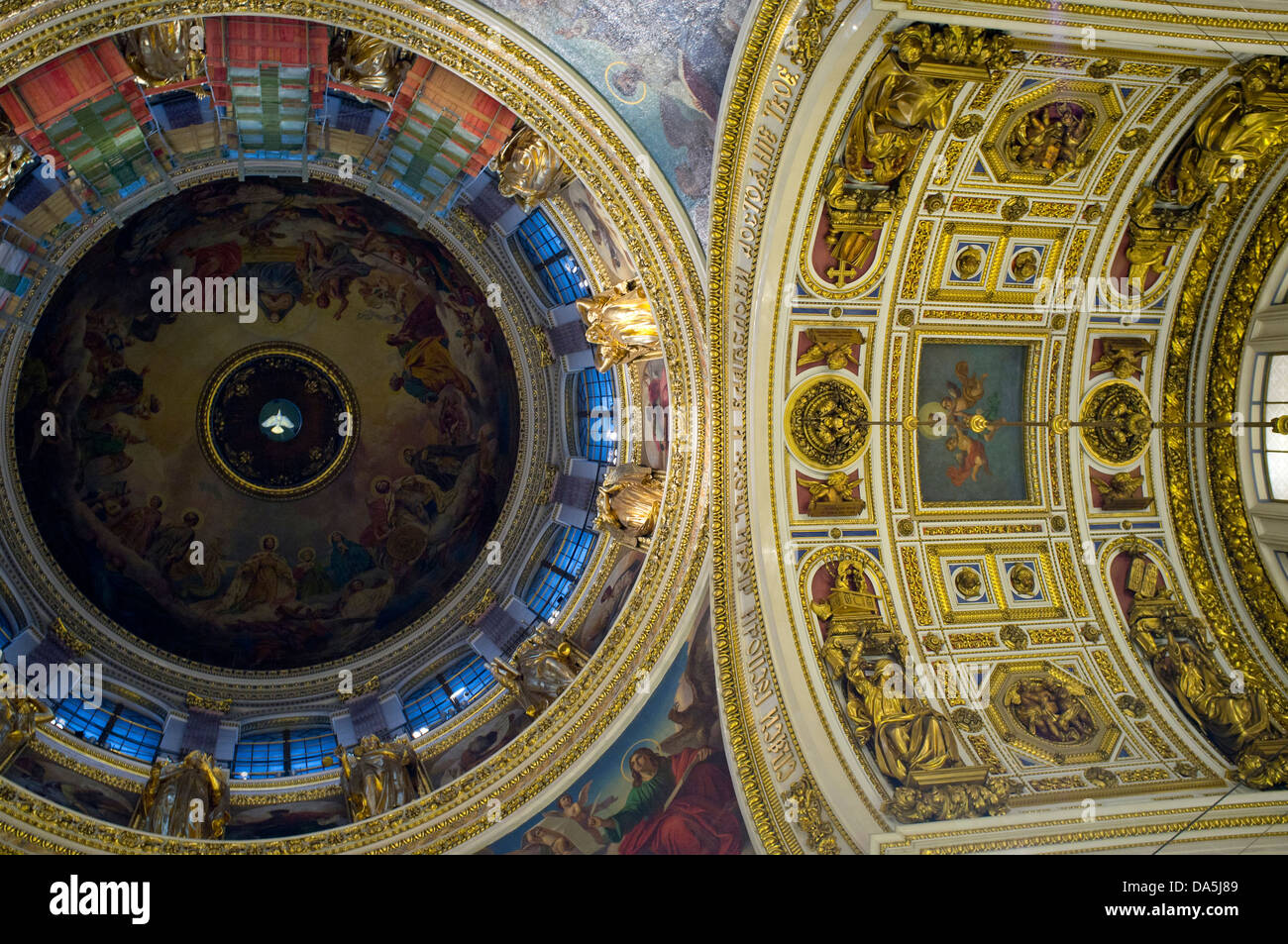 Interior dome inside the Cathedral of St Isaac, the largest Russian ...